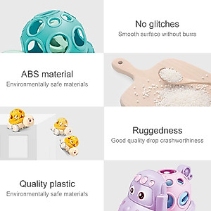 ZMZS Baby Car Toys for 6 to 12 Months,Infant Soft Rubber Push and Go Vehicles,Toddler Rattle Roll Car Friction Powered Truck Toy,Preschool Learning Gift for 1 2 3 Years Old Boys Girls