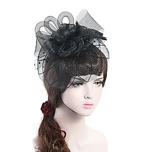 AWAYTR Fascinator Hat Mesh Flower Headwear Tea Party Hats for Woman Mesh Derby Church Cap