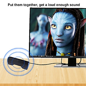 SUPVIN Portable Mini Speakers, External Clip On Computer Speakers, USB Powered Wired Multimedia Mini Soundbar for PC Computer Laptop Speakers