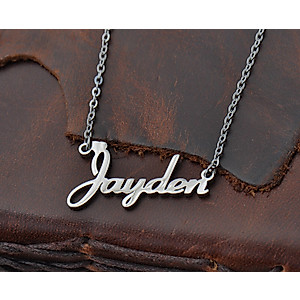 Aoloshow Stainless Steel Silver Logan Name Necklace Love Heart Necklace for Best Friends Mothers Day Jewelry