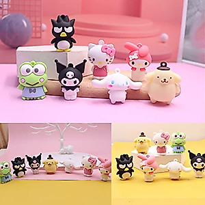 Gonii 7Pcs Cute Anime Cake Topper Set, Kawaii Anime Figure,Anime Theme Party Decoration Supplies,Gift for Anime Fans or Friends
