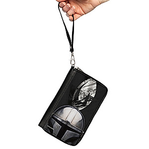 Buckle-Down Women's PU Zip Around Wallet Rectangle-Star Wars The Mandalorian, 7.5"x4.5"