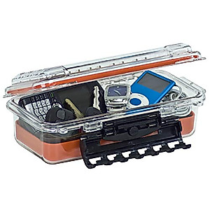 Plano Guide Series 3500 Field Box Waterproof Case, Orange, Small, Waterproof Dry Box with Wrist Strap for Boat, Kayak, and Camping, Outdoor Gear Storage