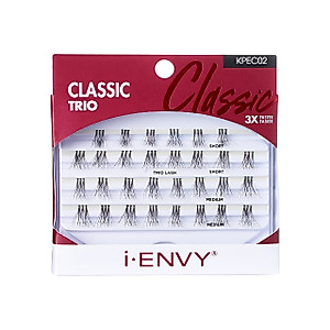 i-ENVY by KISS Trio Lash Classic Medium 30 Lashes (Pack of 6) Natural Style 3X Faster Easier Application