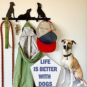 Evelots Puppy/Dog Wall Mount 5 Hook Hanger- Organizer-Hold 20 lbs-Towel/Coat/Purse/Keys/Necklace-Sturdy Iron-Rust Free Black Coating