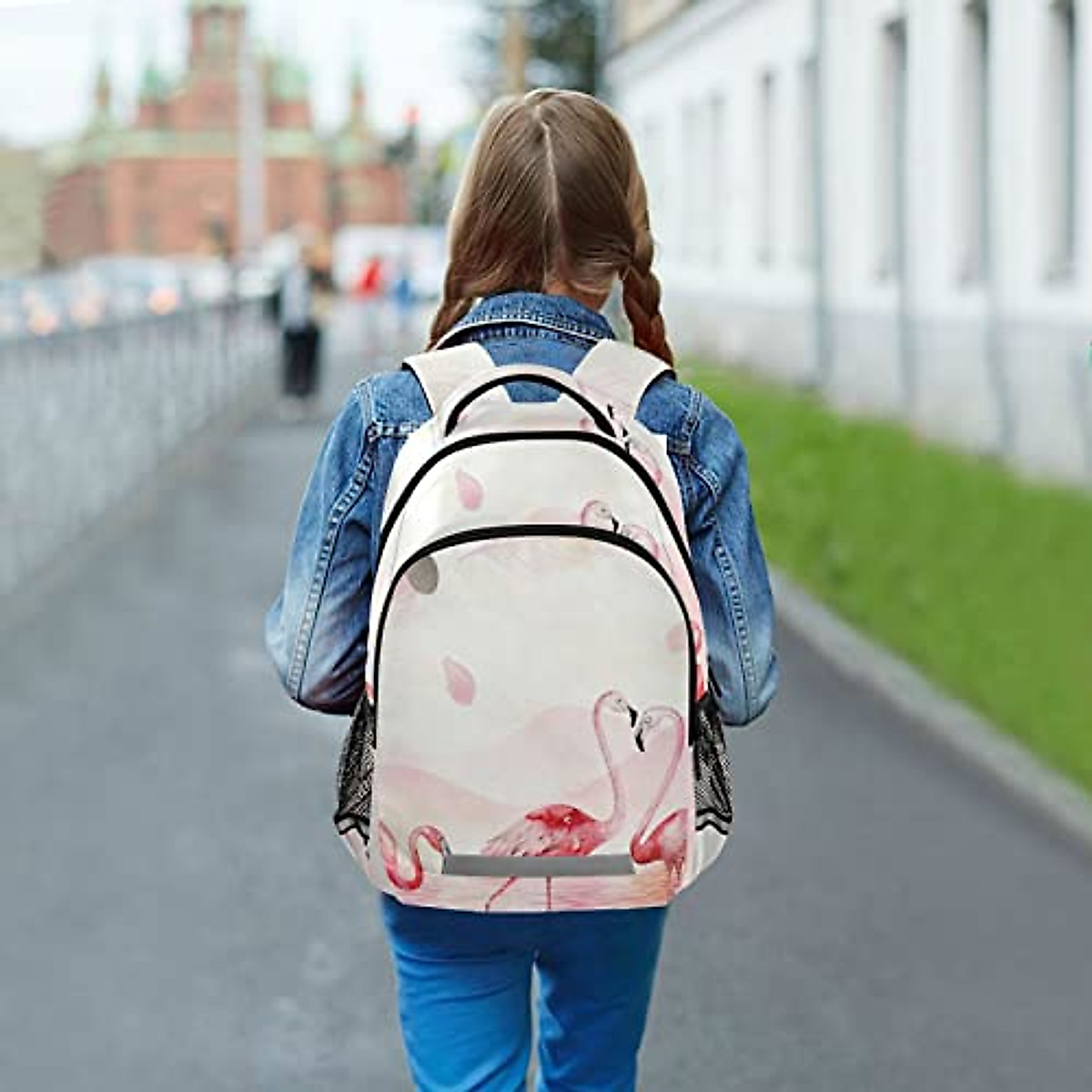 Kigai Pink Flamingos Backpacks Waterproof Laptop Casual Daypack Tablet Travel Backpack School Bag with Multiple Pockets