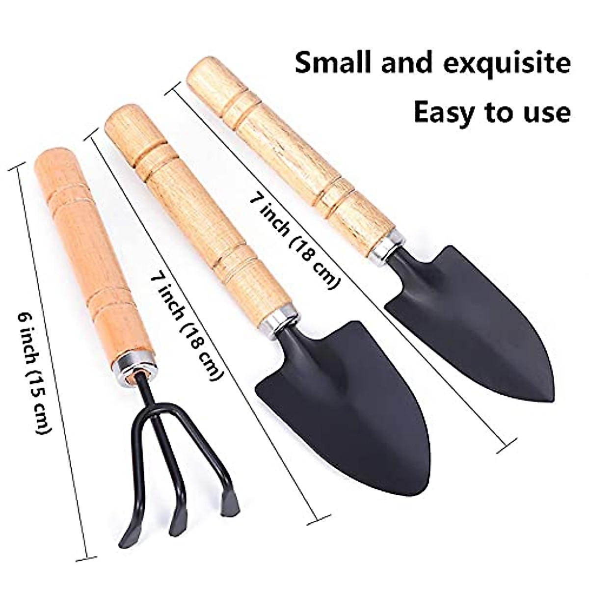 Gardening Tool Set (6 Pcs) Spade Shovel Rake for Garden Plants Care House Plants Flower Pot Cactus Vegetables Kids Indoor Small Plants Mini Medium Plant Tool Succulent Kit