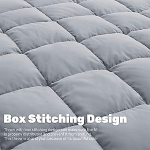 Peace nest Down Throw Blankets for Couch 50x70” Down Blanket for Indoor and Outdoor Throw Blanket use Soft Lightweight Throw Blanket Alloy Gray