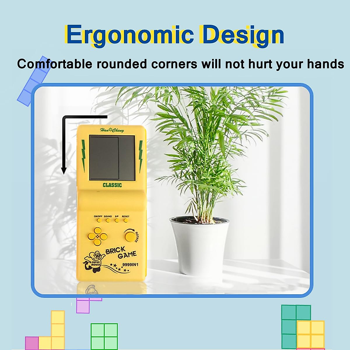 JIDAFANG-US 2 Pcs Brick Game Console Large Screen Handheld Games Electronic Games Build in 23 Classic Game for Kids Adults(Random Color)