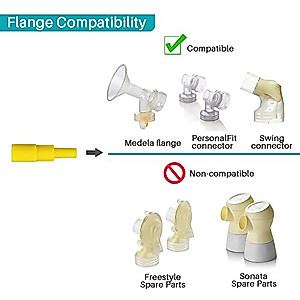 PumpMom Backflow Adapter for Spectra S1, Spectra S2 Pump to Use Most Medela Flanges and Bottles; Connects Between Medela Breastshield and Spectra Backflow Protector (Pumpmom Flange Adapter)