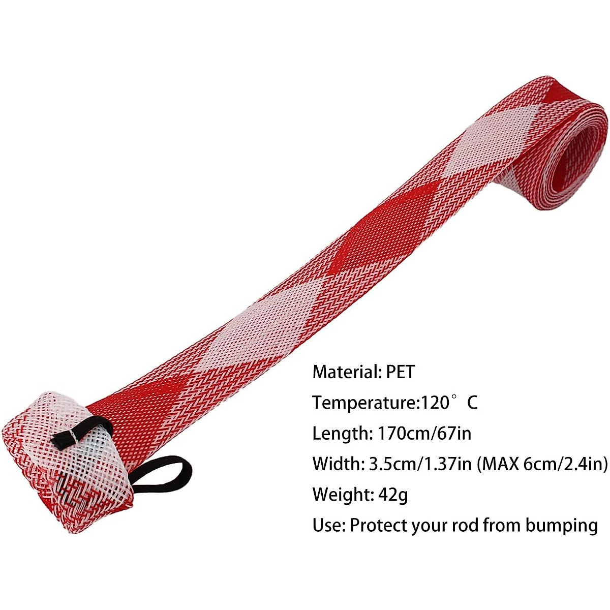 Anzeho Rod Socks Fishing Rod Sleeve 6Pcs Fishing Pole Protect Cover Braided Mesh 67 inches for Spinning Fishing Rod, Casting Rods Glove, Bait Caster Rods