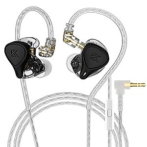 KZ x Crinacle CRN ZEXPro New Electrostatic & Dynamic & Balanced Armature Hybrid Earphone Passive Noise Reduction in-Ear Sports Music Headphones（Black,with mic）