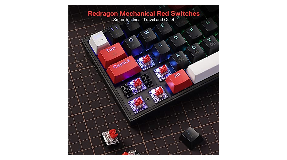 Redragon K628 PRO 75% 3-Mode Wireless RGB Gaming Keyboard, 78 Keys Hot ...