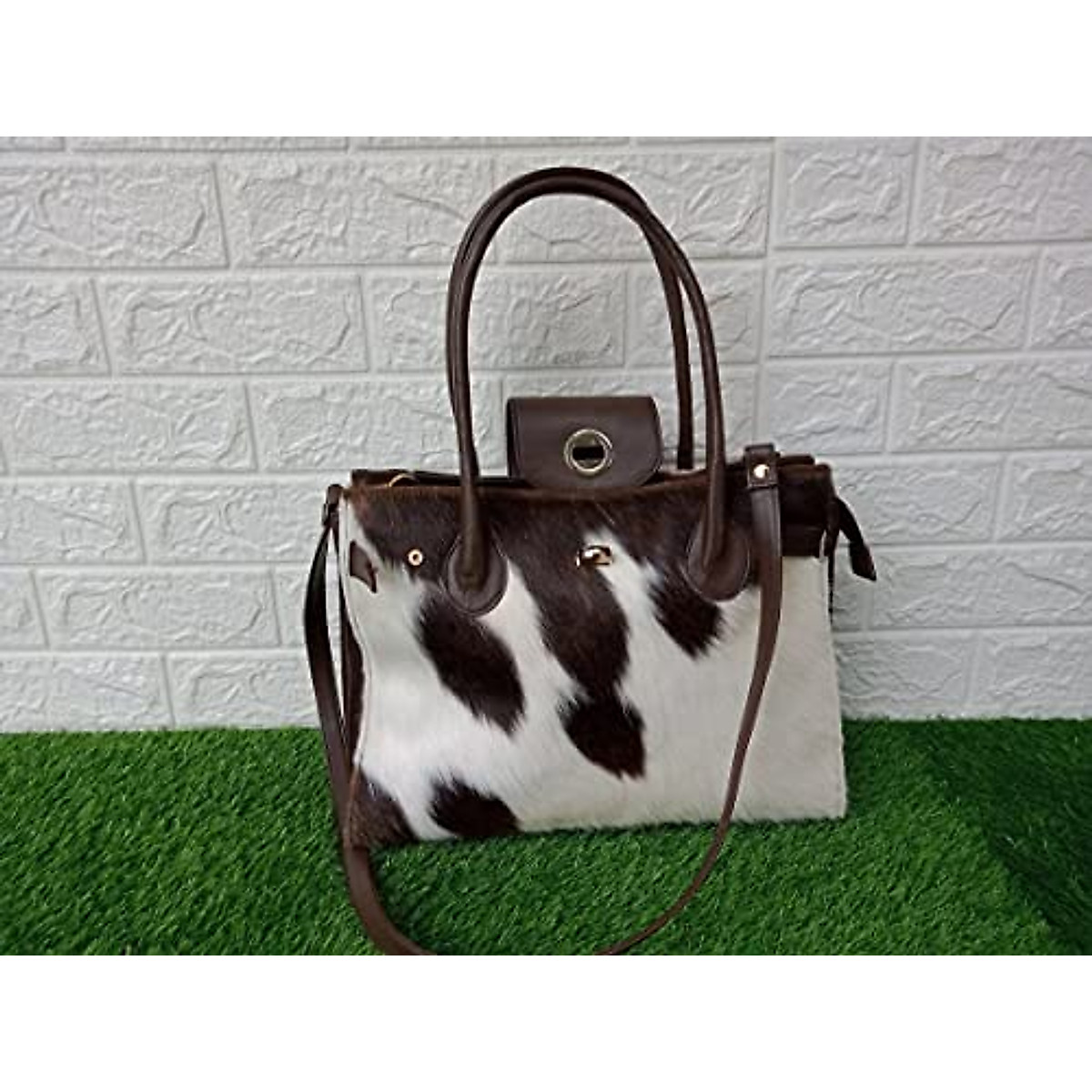 Cowhide Tote Bag | Cowhide Leather Tote Women Hair On Shoulder Bag Satchel Strap Handle Bag