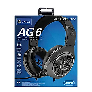 PDP PS4 Afterglow AG 6 Wired Gaming Headset, 051-077-NA-BK