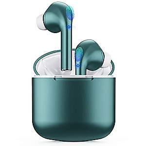 YHT Wireless Earbuds Bluetooth 5.3 Headphones 4-Mics Clear Calls ENC Noise Cancelling Ear Buds Deep Bass Bluetooth Earbuds Waterproof Sports in-Ear Stereo Headphones for iPhone Android Green