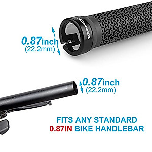 GPMTER Bike Handlebar Grips, Single Lock-on Bicycle Grips Handle Bar End Holding Locking for BMX, Mountain, MTB, Cruiser, Folding Bike, Soft Non-Slip-Rubber Rubber Hand Grip Black