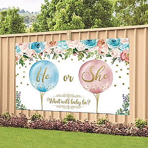 Baby Gender Reveal Party Decoration Baby Shower Backdrop Photo Background Banner Poster for Baby Gender Reveal Party Decorations Party Supplies 70.8 x 47.2 Inch