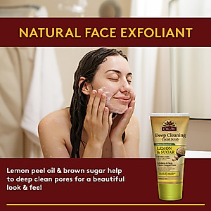 OKAY Oil Control Facial Scrub Exfoliator - Exfoliating Face Wash, Face Scrub for Women and Men, Moisturizing and Brightening, Leaves Skin Smooth and Clean, Paraben Free - Lemon, 6 Oz (Pack of 1)