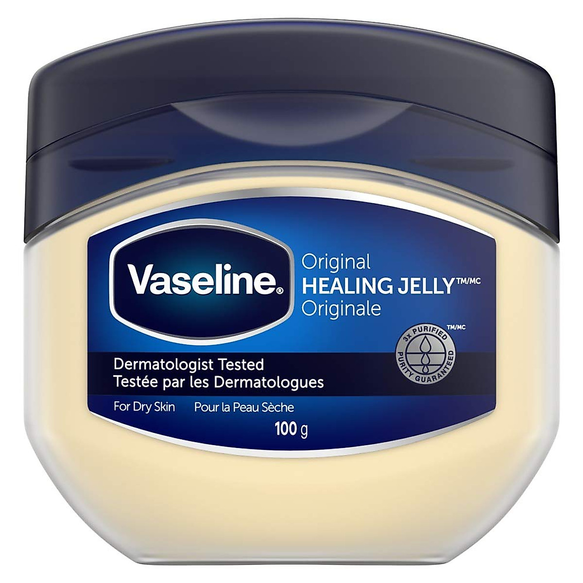 Vaseline Original Petroleum Jelly 100g- Hypoallergenic Skin Moisturizer for Sensitive Skin, Imported from Canada