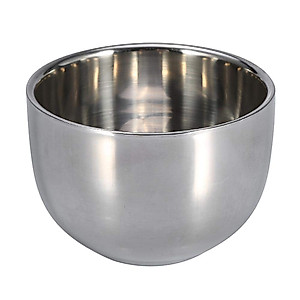 Shaving Bowl Stainless Steel, 2 in 1 Men's Shave Cup with Stand Holder Set for Safety Brush Bowl Grooming Tool Male Face Beard Cleaning