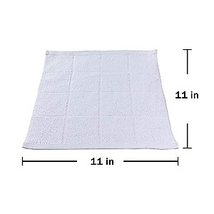 Glynniss Dishcloths Kitchen Highly Absorbent Dish Rags 100% Cotton Dish Cloths for Washing Dishes, Cleaning (11 x 11 Inches, 12 pcs, White)
