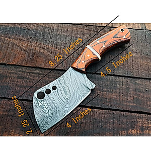 Hand Forged Damascus Steel Meat Cleaver Knife | Heavy Duty Vegetable Cleaver | Hand Forged full tang Professional Kitchen Cleaver