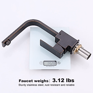 WOWOW Modern Bar Sink Faucet Oil Rubbed Bronze Bar Faucet Single Hole Wet Bar Faucet Single Handle Small Kitchen Faucet with Supply Hose Stainless Steel