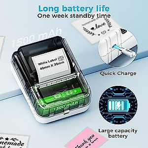 Phomemo M120 Label Maker, Barcode Label Printer, Mini Portable Wireless Bluetooth Thermal Label Printer for Retail, QR Code, Images & Small Business, Compatible with Android, iOS & PC, White