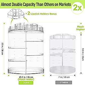 Boxalls Makeup Organizer Rotating,8-Layer Large Capacity Cosmetics Organizer,360 Adjustable Spinning Makeup Stand, Skincare Clear Makeup Carousel for Vanity Countertop -Plus Size