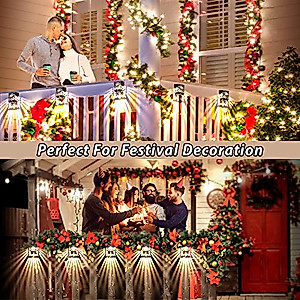 LOFTEK Solar Deck Lights, 8 Pack Solar Fence Lights, Outdoor Garden Decorative Lights, Dusk to Dawn, Waterproof, Fence Post Solar Wall Light for Railing, Patio, Pool, Backyard, Stair, Step, Warm White