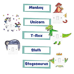 Dinosaur Wall Stickers Tyrannosaurus Rex Sticker Light Switch Sticker for Children's Rooms or Nurseries Kids Decoration (T-Rex)