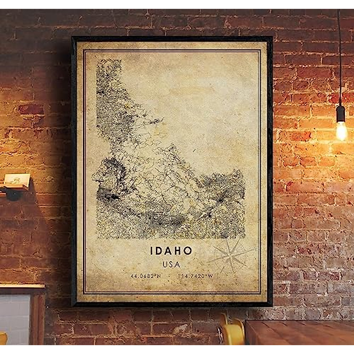 Idaho Map Print Idaho Map USA Map Art Idaho City Road Map Poster Vintage Gift Map