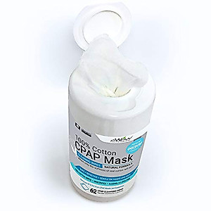 AWOW Professional CPAP Cleaning Wipes - Unscented 100% Cotton, Make CPAP-Mask-Cleaning easy for Daily CPAP/BiPAP Mask Maintenance, 62 CPAP Wipes per Canister. (3pk, 186 Wipes)