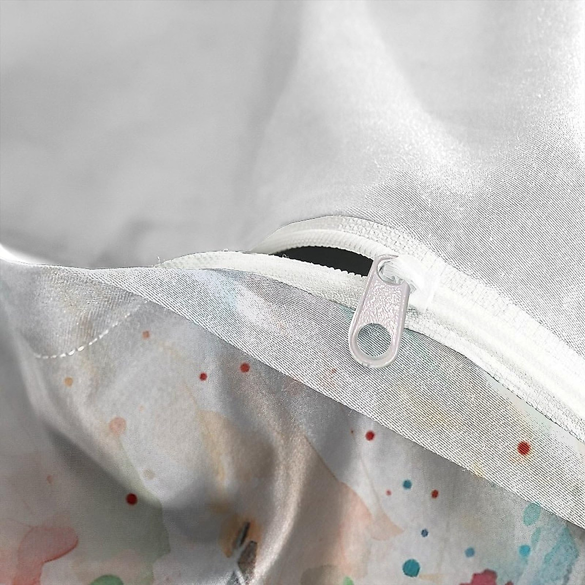 Christmas Tree Duvet Cover Set 3D Watercolor Print Decorative 3 Piece Bedding Set with 2 Pillow Shams with Zipper Closure All Season Microfiber Twin（173x218cm）