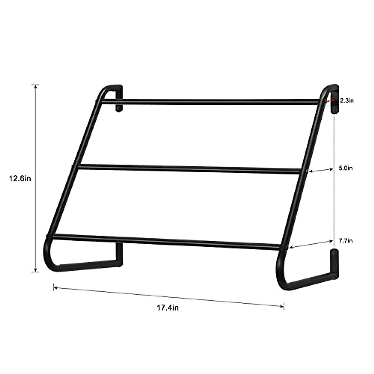 Bathroom Towel Bar, Metal Towel Rack Wall Mounted, 3-Tier Tower Holder Bar Space Saving Towel Racks for Bathroom Black