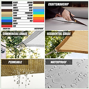 Amgo 12' x 12' x 12' Grey Triangle Sun Shade Sail Outdoor Canopy Awning UPF50+ AGTAPT12, 95% UV Blockage, Water & Air Permeable, Commercial Standard Heavy Duty (We Make Custom Size)