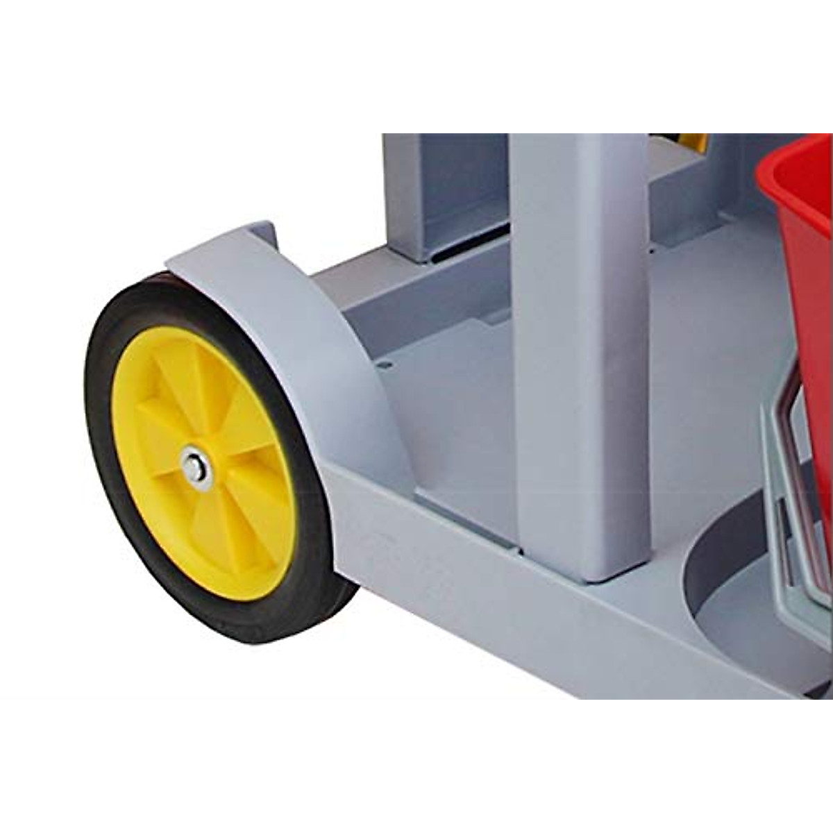 Janitorial Cart with Cover - 25 Gallon Bag - 2 Buckets - Mop Wringer Trolley