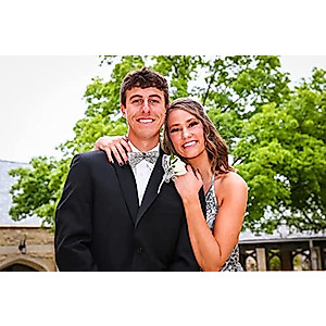 ACCFOD Gold Rhinestone Bow Ties for Men Pre Tied Sequin Diamond Bowties with Adjustable Length - Party Banquet Wedding Bow Tie