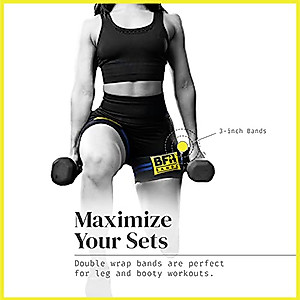 BFR Bands Blood Flow Restriction Bands - 2 Pack for Legs, Booty & Glutes, 3-Inch Wide Straps - DoubleWrap Occlusion Bands for Gym & Weight Lifting to Increase Muscle Mass in Women & Men