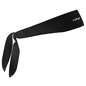 Halo Headband Halo I- Custom Fit- Tie Sweatband for Men and Women, No Slip With Moisture Wicking Dryline Fabric, Black