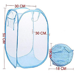 Foldable Clothes Baskets Laundry Sorters Baby Storage Bin Kids Hamper for Toys,Stray Socks,Dish Cloths,Small Garments,Sky Blue