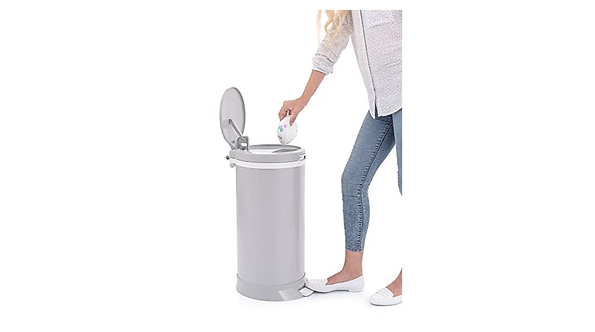 Bubula Steel Diaper Pail with Odor Control & Hands-Free Operation