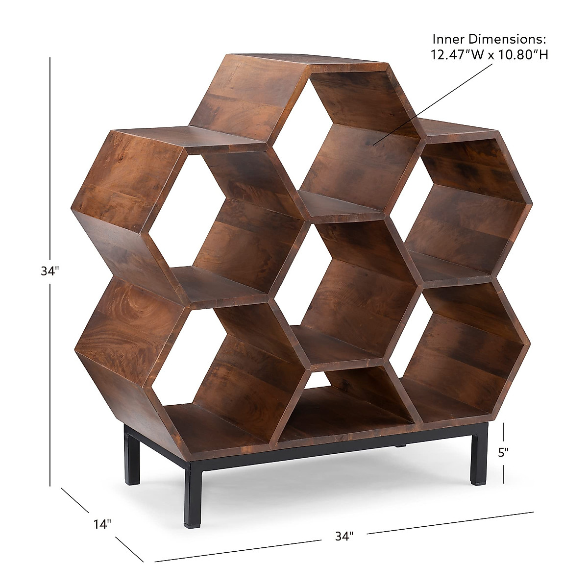 Powell Bianca Hazelnut Honeycomb Bookshelf