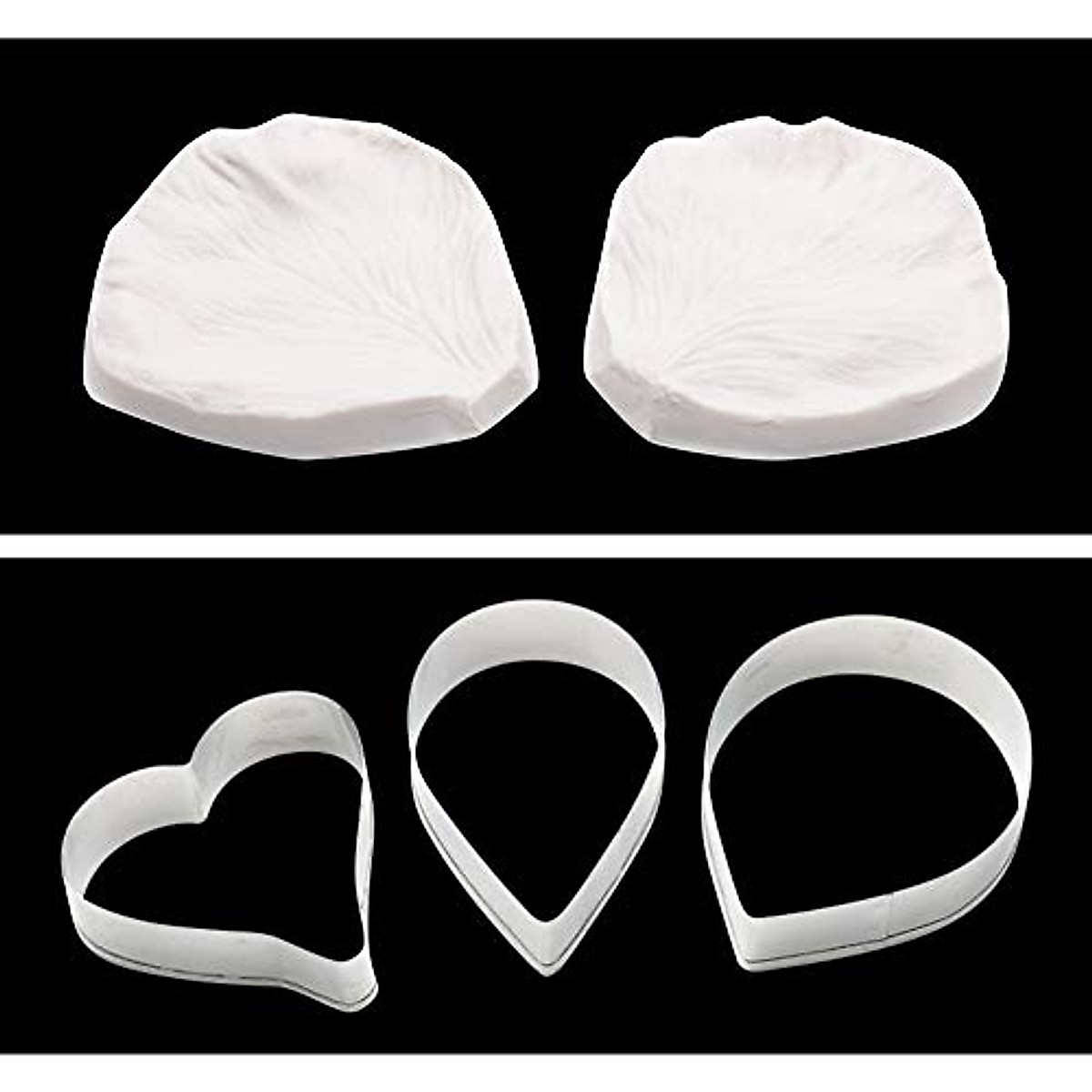 AK ART KITCHENWARE Sugarpaste Flower Craft Tools Silicone Veiner Molds and Fondant Cutters Set Cake Decorations Bakery Tools (Pansy)