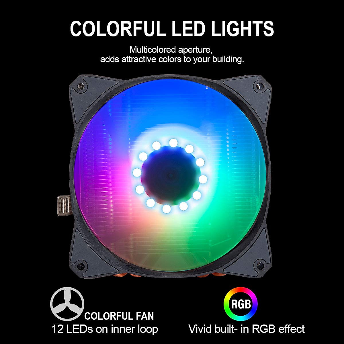 GOLDEN FIELD Z100 CPU Air Cooler 4 Heatpipes Heatsink 95W Radiator with 120mm Low Profile LED Fan for Intel LGA1151 and AMD AM4