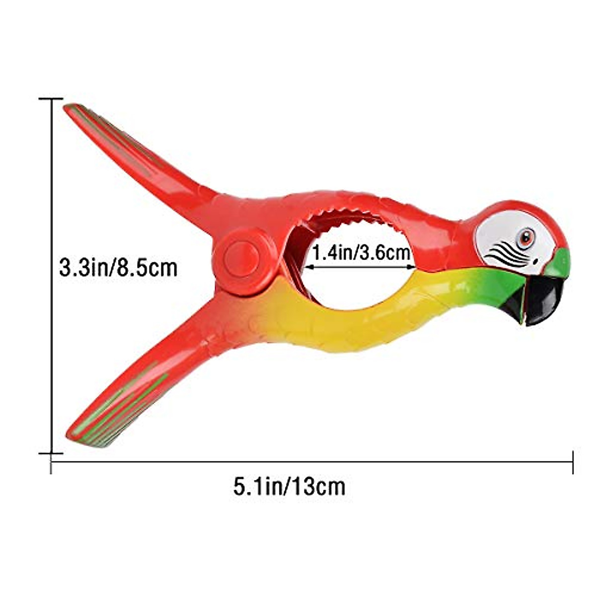 4 Pack Beach Towel Clips, Plastic Parrot Shaped Clips for Pool Chairs Patio and Chais for Cruise Ships Vacations Picnics and Home