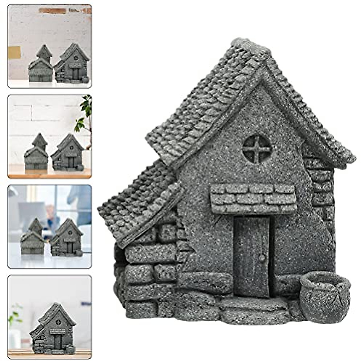 DOITOOL Miniature Pagoda Statue Micro Village Houses Zen Garden Pagoda Figurine Chinese Zen Asian Decor Bonsai Decoration Miniature Accessories