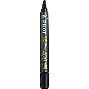 PILOT Premium 400 Permanent Markers, Broad Point Chisel Tip, Black Ink, Box of 12 (SA4-BLK)