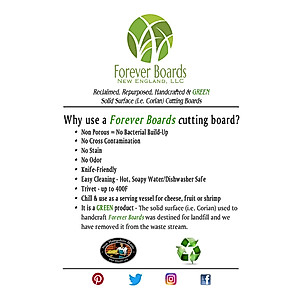 Handi Reclaimed Solid Surface (I.e. Corian) Cutting Board and Serving Board